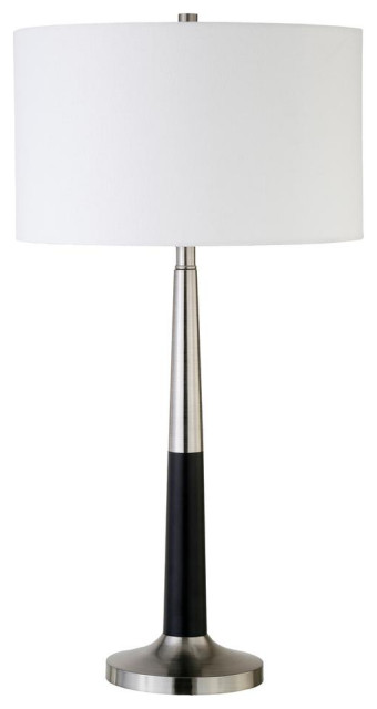 Lyon 29.75 Tall Two-Tone Table Lamp with Fabric Shade in Brushed ...