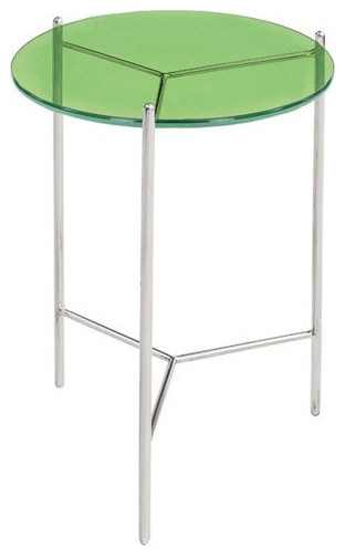 Rosa End Table, Marble With Polished Stainless Steel Frame Green ...
