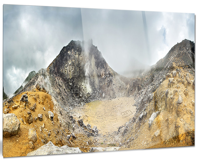 "Volcano Panorama With Dramatic Sky" Metal Wall Art, 28"x12 ...