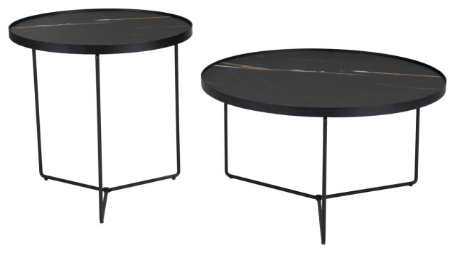 Set Of 2 Harrison Coffee Tables Black - Transitional - Coffee Table ...