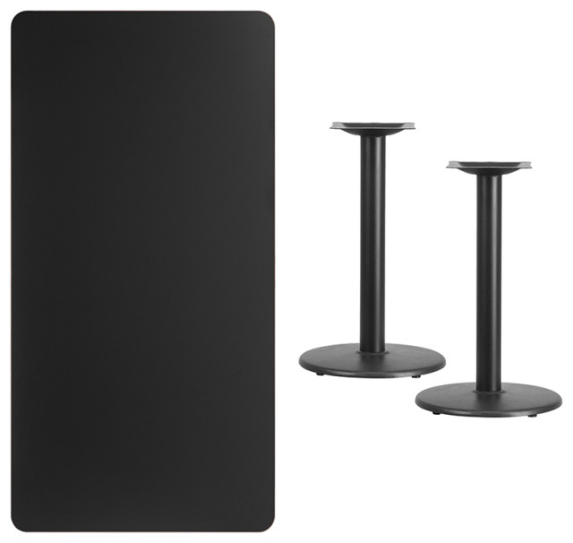 30x60 Black Table-18RD Base - Contemporary - Dining Tables - by Beyond ...