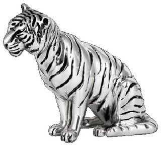 Silver Tiger Sculpture A505 - Contemporary - Decorative Objects And ...