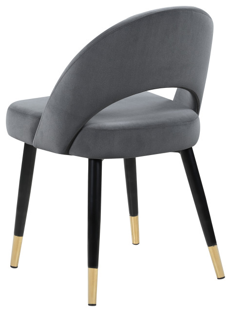 Lindsey Arched Back Upholstered Side Chairs Grey, Set of 2 - Midcentury ...