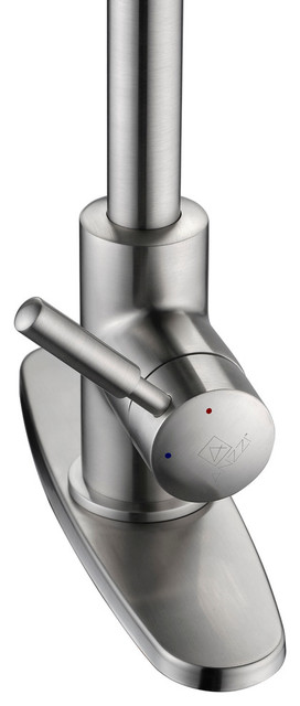 ANZZI Eclipse Single Handle Pull-Down Sprayer Kitchen Faucet, Brushed ...