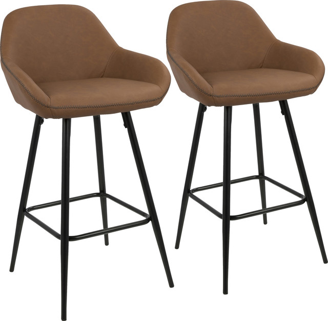 LumiSource Clubhouse Counter Stool, Set of 2 - Midcentury - Bar Stools ...