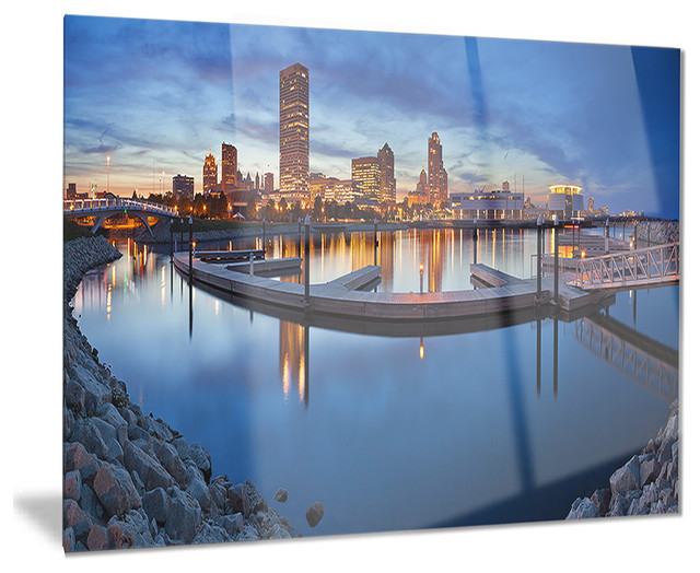 "Milwaukee Panoramic View" Cityscape Photo Metal Wall Art, 28"x12 ...
