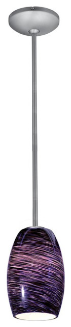 Access Chianti 1-Light Glass Pendant, Rods, Steel/Purple Swirl 28078-1R ...