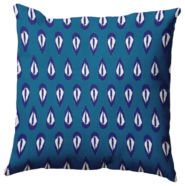 16" x 16" Ikat Tears Decorative Throw Pillow, Autumn Blue, 18"x18 ...