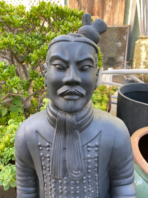 Blackened Terra Cotta Warrior Statue - Asian - Garden Statues And Yard ...
