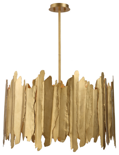 Uttermost Golden Gate 8 Light Industrial Pendant - Contemporary ...