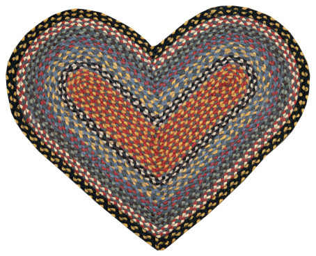 20"x30" Heart Shape Braided Rug, Blue - Contemporary - Area Rugs - by ...