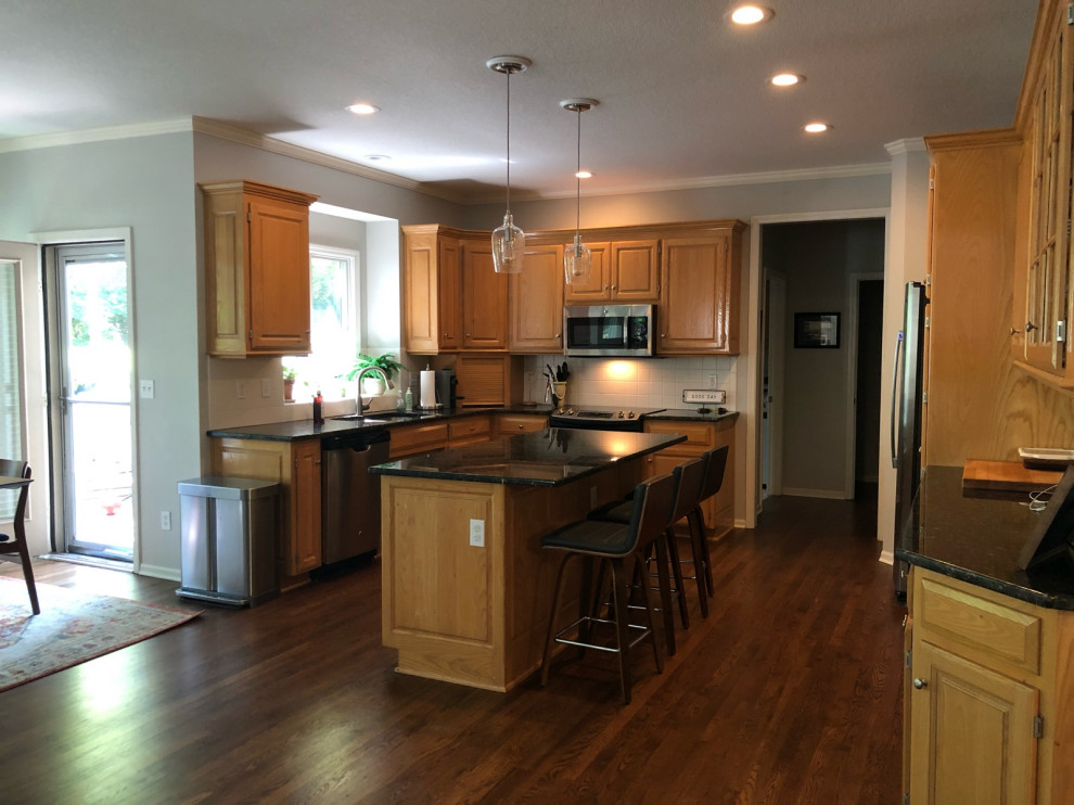 Island color for agreeable gray kitchen