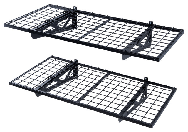 VEVOR 2-Pieces 4x2' Garage Storage Shelving Wall Mounted Heavy Duty ...