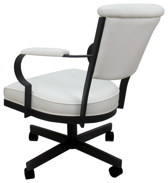 Set of 4, Miami Swivel Metal Caster Chairs, Reading Base - Transitional ...