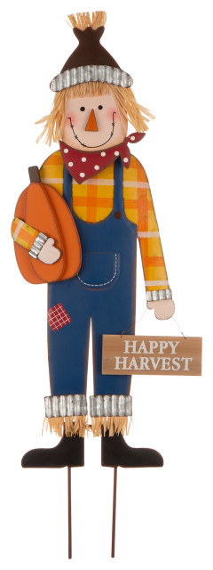 36"H Fall Metal Scarecrow Yard Stake/Standing/ Hanging Sign ...