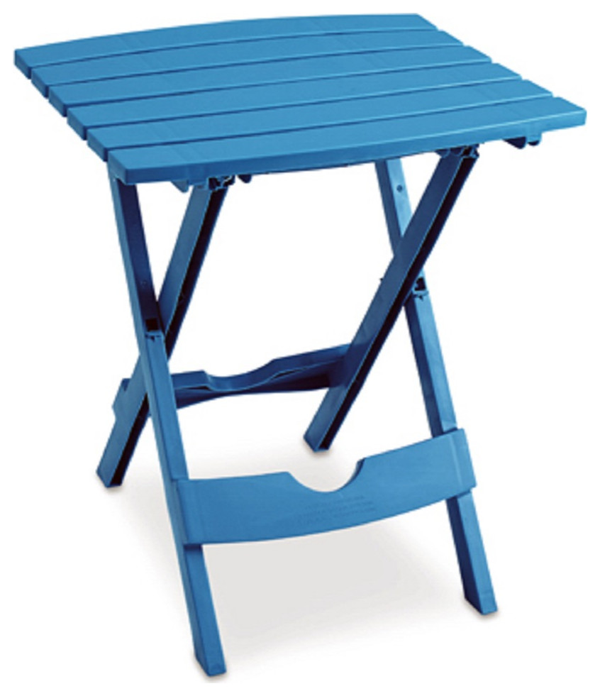 Adams 8510-21-3734 Quik Fold Portable Resin Side Table, Pool Blue ...