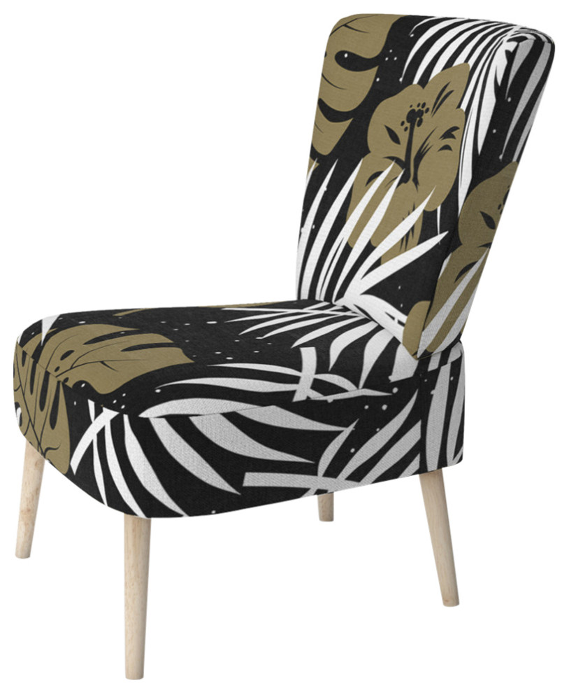 Black and White Tropical Chair - Midcentury - Armchairs And Accent ...