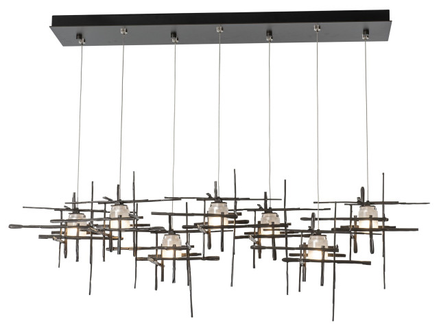 Hubbardton Forge 131096 Tura 7-Light Frosted Glass Rectangular Pendant ...