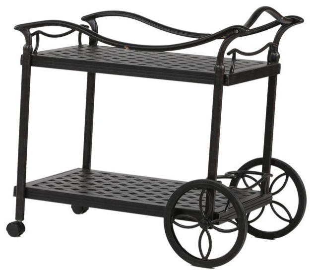 Flamingo Cast Aluminum Tea Cart - Traditional - Outdoor Serving Carts ...