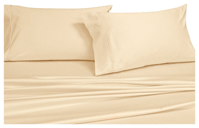 100% Cotton Waterbed Sheet Set, 450 TC Solid, Single - Contemporary ...