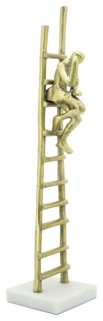 Gold, Ladder Sculpture, Person Sitting - Contemporary - Decorative ...