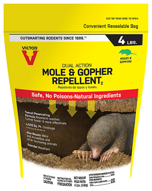 Victor M7001-1 Dual-Action Mole & Gopher Repellent, 4 Lb, 4 lb ...