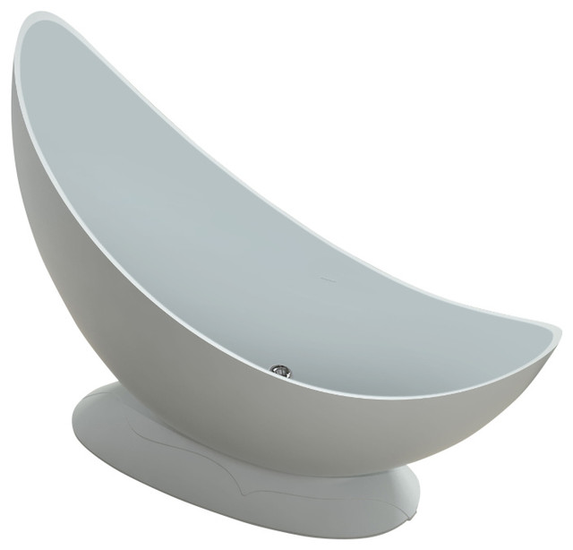 70" Polystone Free-Standing Bathtub, Glossy White, No Faucet ...