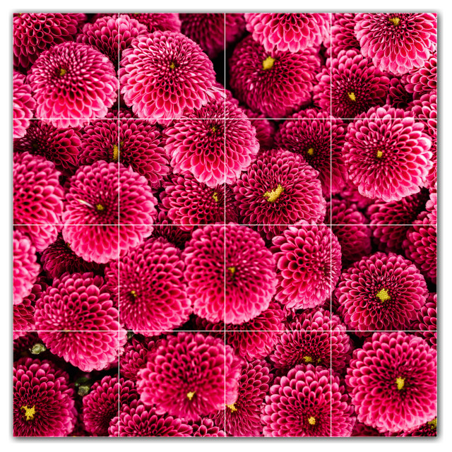Flowers Ceramic Tile Wall Mural HZ500643, 24" Wide x 24" High ...