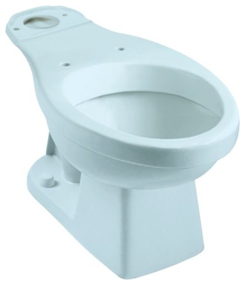 Peerless Pottery Hancock Elongated Toilet Bowl, 12" Rough, Dresden Blue ...