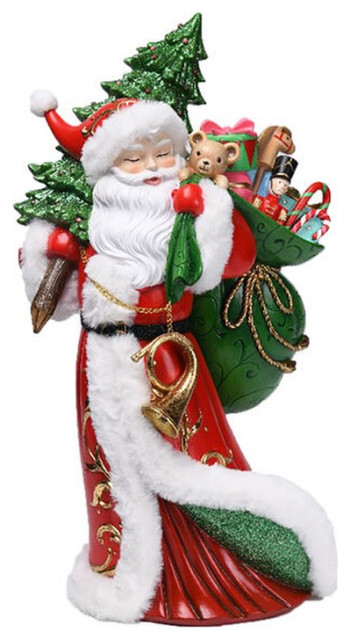 December Diamonds Christmas Carousel Santa with Presents and Tree ...