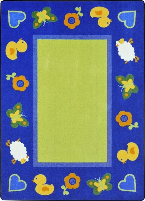 Kid Essentials, Infants And Toddlers Green Space Rug, 5'4"X7'8" Oval, 5 ...