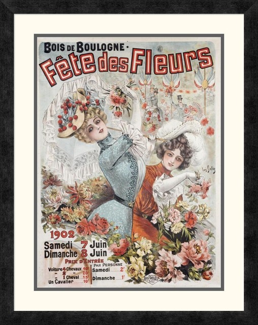 "Fete Des Fleurs" Framed Digital Print by Louis Galice, 18"x22", 22"x28 ...