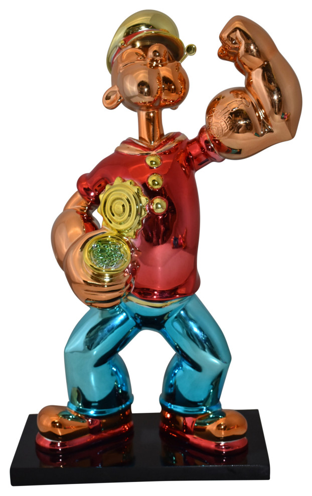 Iconic Red Popeye smaller Resin Statue Size: 11" x 6" x 17"H ...