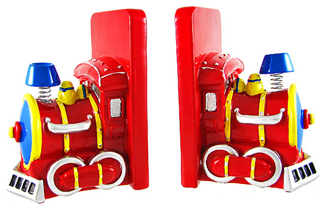 Charming Red Train Engine Bookends - Contemporary - Bookends - by ...