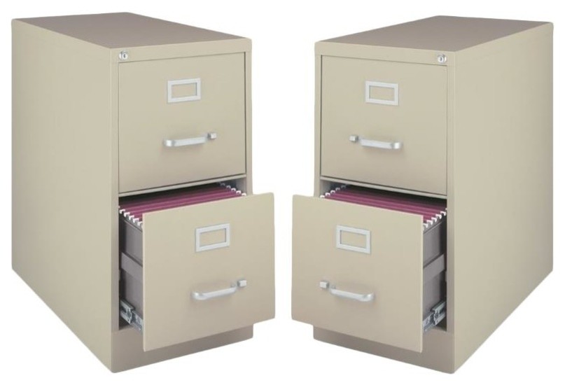 Value Pack (Set of 2) 2 Drawer Vertical Letter File Cabinet in Putty ...