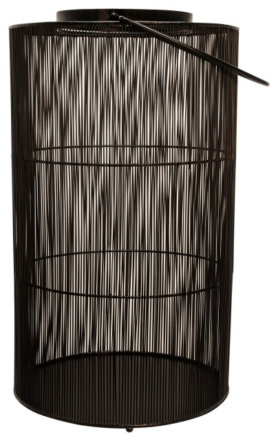 Metal 26" Wire Lantern, Black - Industrial - Candleholders - by PARMA ...