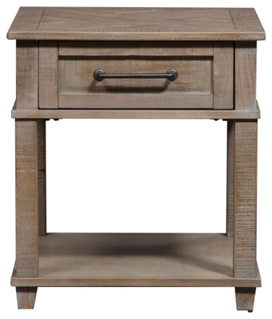 Parkland Falls Light Brown Rectangular End Table - Farmhouse - Side ...
