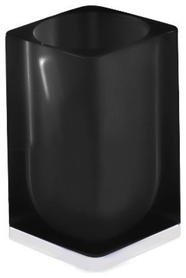Black Square Toothbrush Holder - Contemporary - Toothbrush Holders - by ...