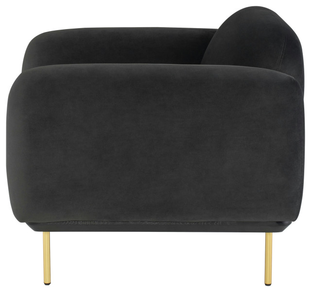 Benson Shadow Grey Fabric Single Seat Sofa - Midcentury - Armchairs And Accent Chairs - by ...