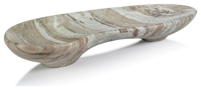 Altamura Large Organic Shape Marble Bowl - Contemporary - Decorative ...