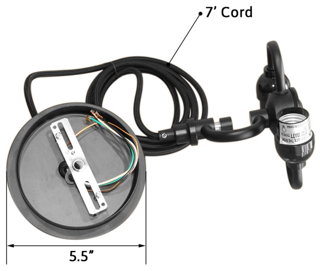 16" W 2 Light Pendant Textured Oatmeal Shade with Diffuser, Black Cord ...