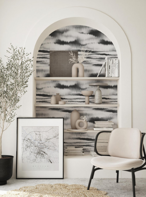 Ombre Ink Stripes Peel and Stick Vinyl Wallpaper, 24"x108 ...