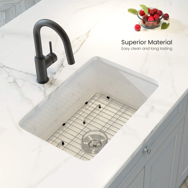 Landis 32″ Fireclay Kitchen Undermount Sink Single Bowl - Contemporary ...