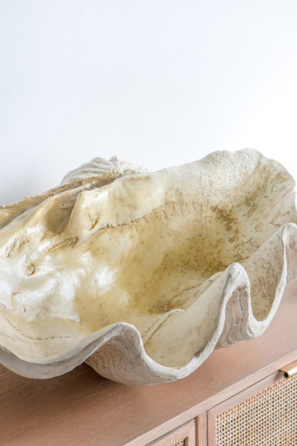 A&B Home 25" Large Shell Sculpture Tray Bowl - Beach Style - Decorative ...