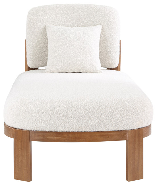 Maybourne Boucle Fabric Upholstered Chaise/Bench - Transitional ...