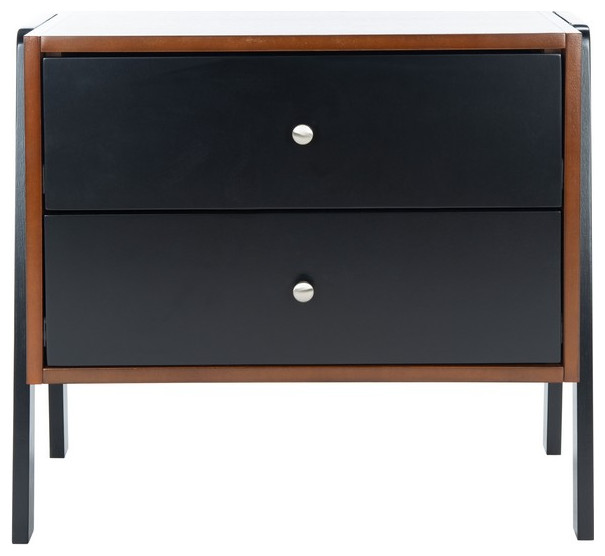 Winchester Night Stand Walnut/Black Safavieh, #N/A - Transitional ...