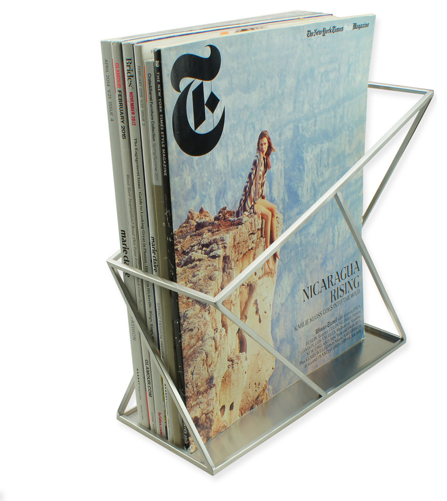 ArtsOnDesk Modern Art Magazine Holder st214 Stainless Steel Satin ...