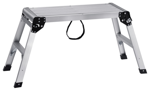 VEVOR Aluminum Folding Work Platform Drywall Ladder 330lbs Non-slip ...