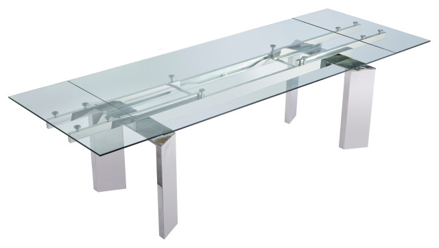 Modrest Viking Modern Extendable Glass Dining Table - Contemporary ...