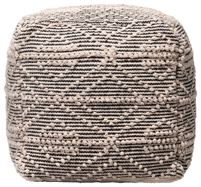 nuLOOM Birdseye Trellis Textured Pouf, 18" Hx18" Wx18" D - Scandinavian - Floor Pillows And ...